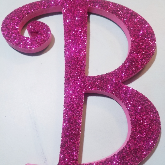 Accents | Wooden Custommade Pink Glitter Letter B | Poshmark